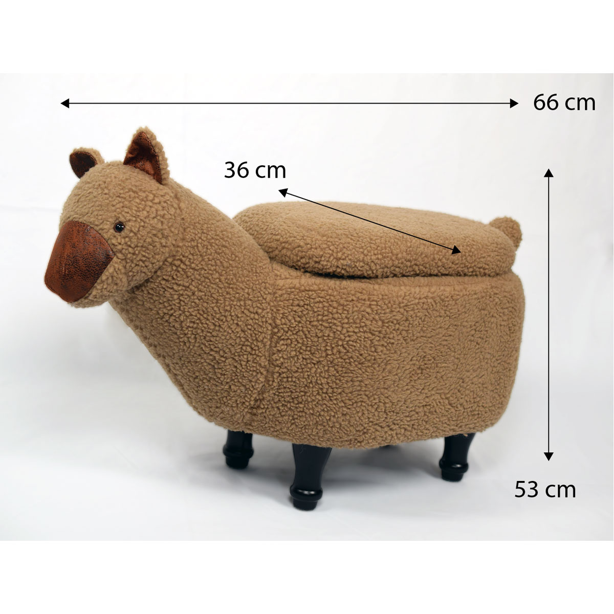 Better Home Kinder-Tierhocker Alvin Alpaca mit Stauraum | K003017214