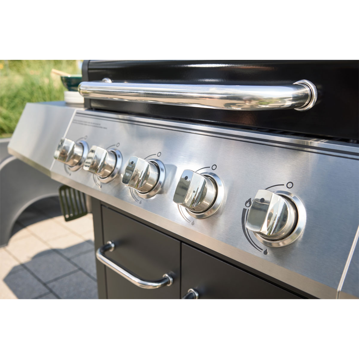 Rothmann Gasgrillwagen Daytona 5 Plusschwarz mit Edelstahlapplikationen ...