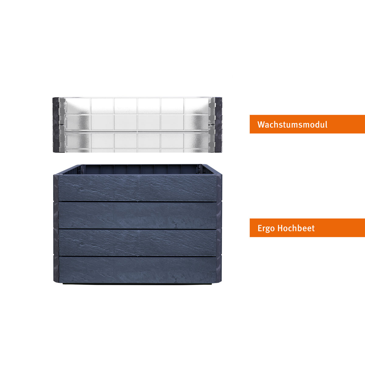 Garantia Hochbeet Ergo Quadro Turbo 75 mit Wachstumsmodul 420 L grau ...